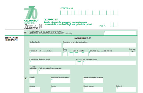 Modello 770 2014 Ordinario da stampare